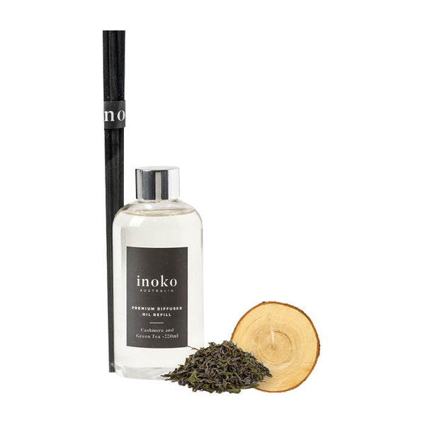 Inoko Cashmere & Green Tea Diffuser With Timber Vessel – www.laabode.com.au